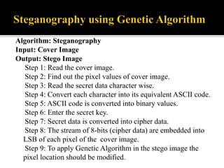 steganography using genetic algorithm along with visual cryptography ...