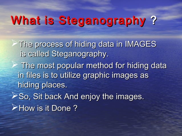Steganography | PPT