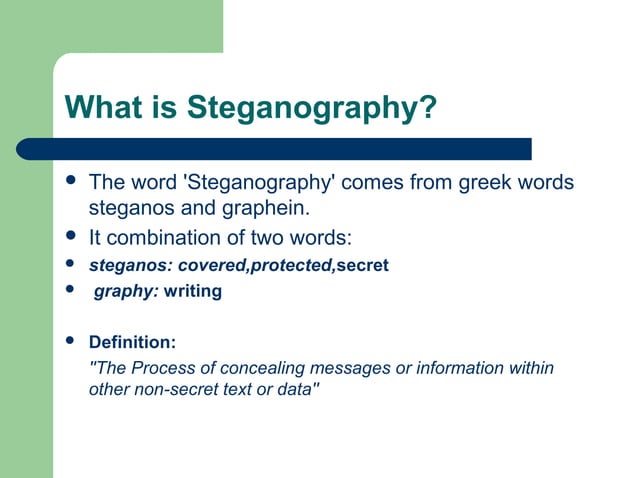 Steganography | PPT