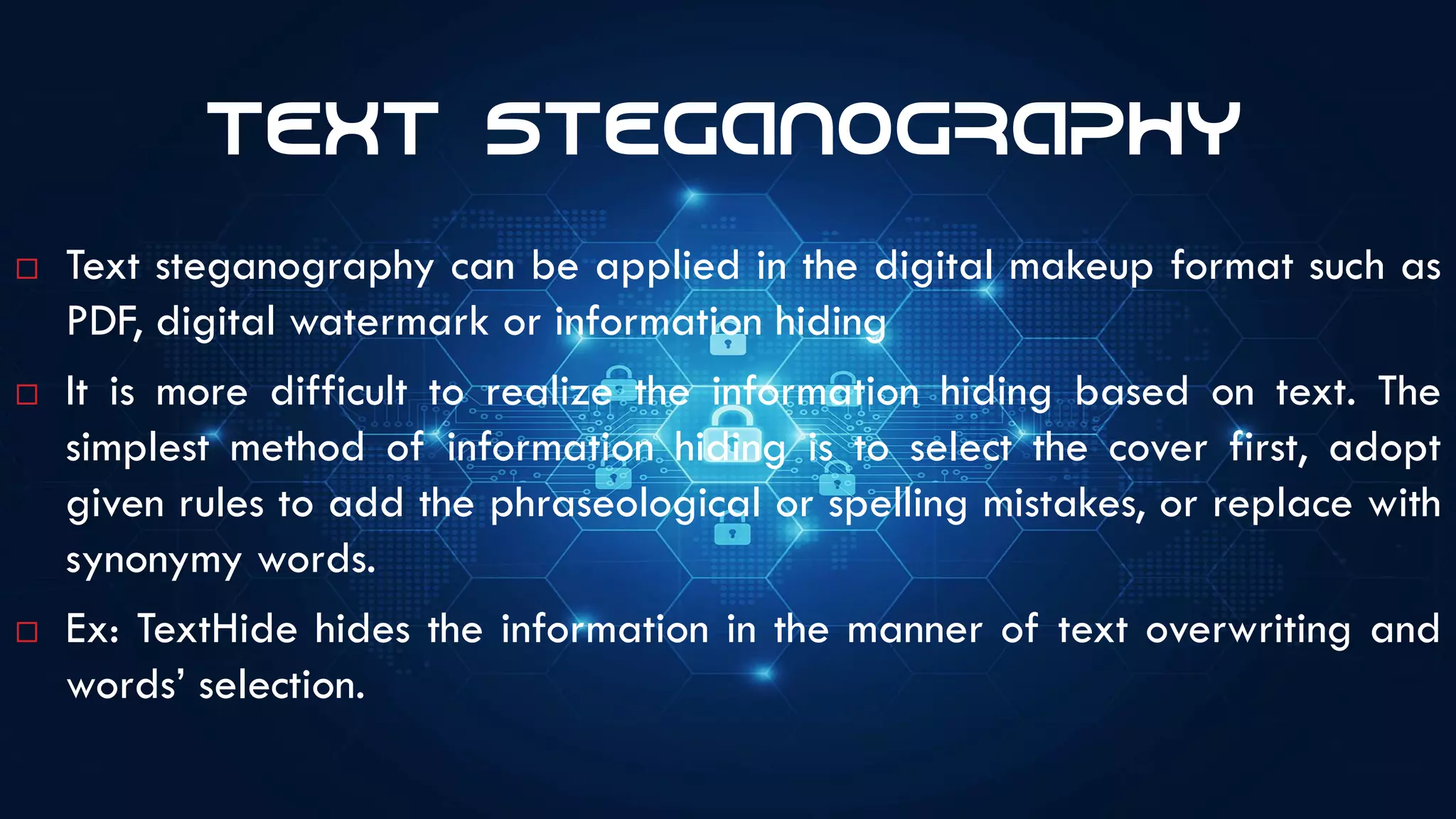 Presentation On Steganography | PDF