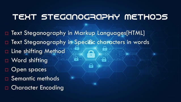 Presentation On Steganography | PDF | Digital Audio | Computer Software and Applications