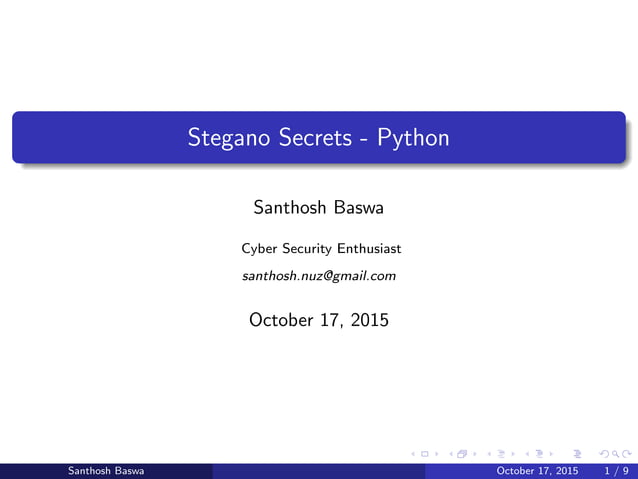 Stegano Secrets - Python | PPT
