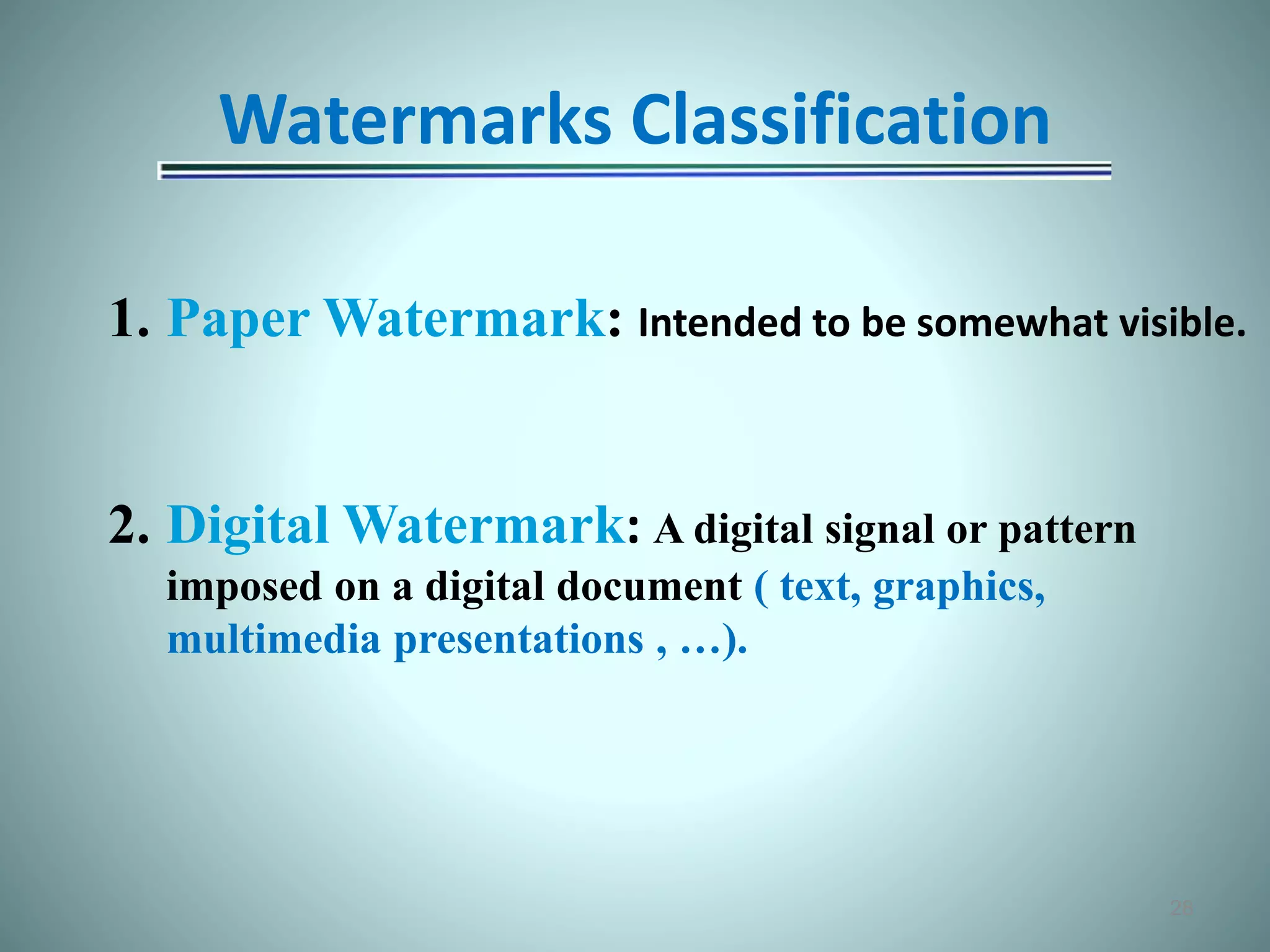 Steganography and watermarking | PPTX