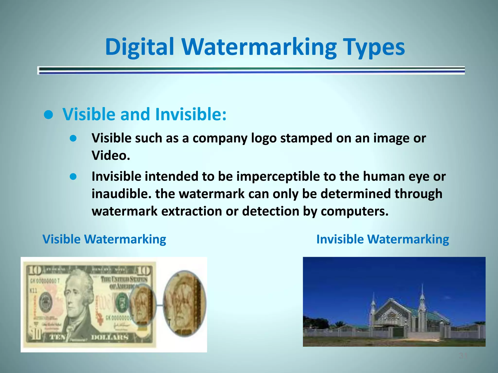 Steganography and watermarking | PPTX