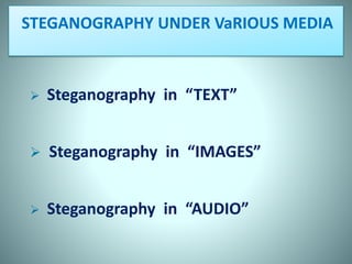 Steganography and watermarking | PPTX