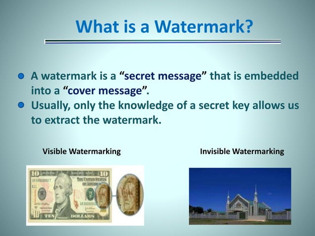 Steganography and watermarking | PPTX