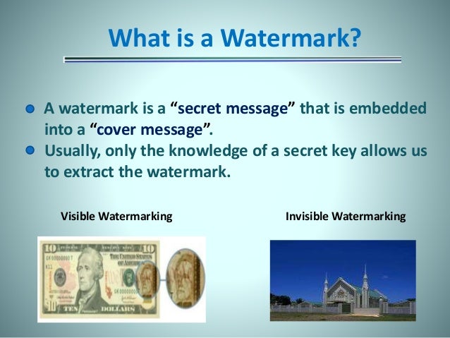 Steganography and watermarking