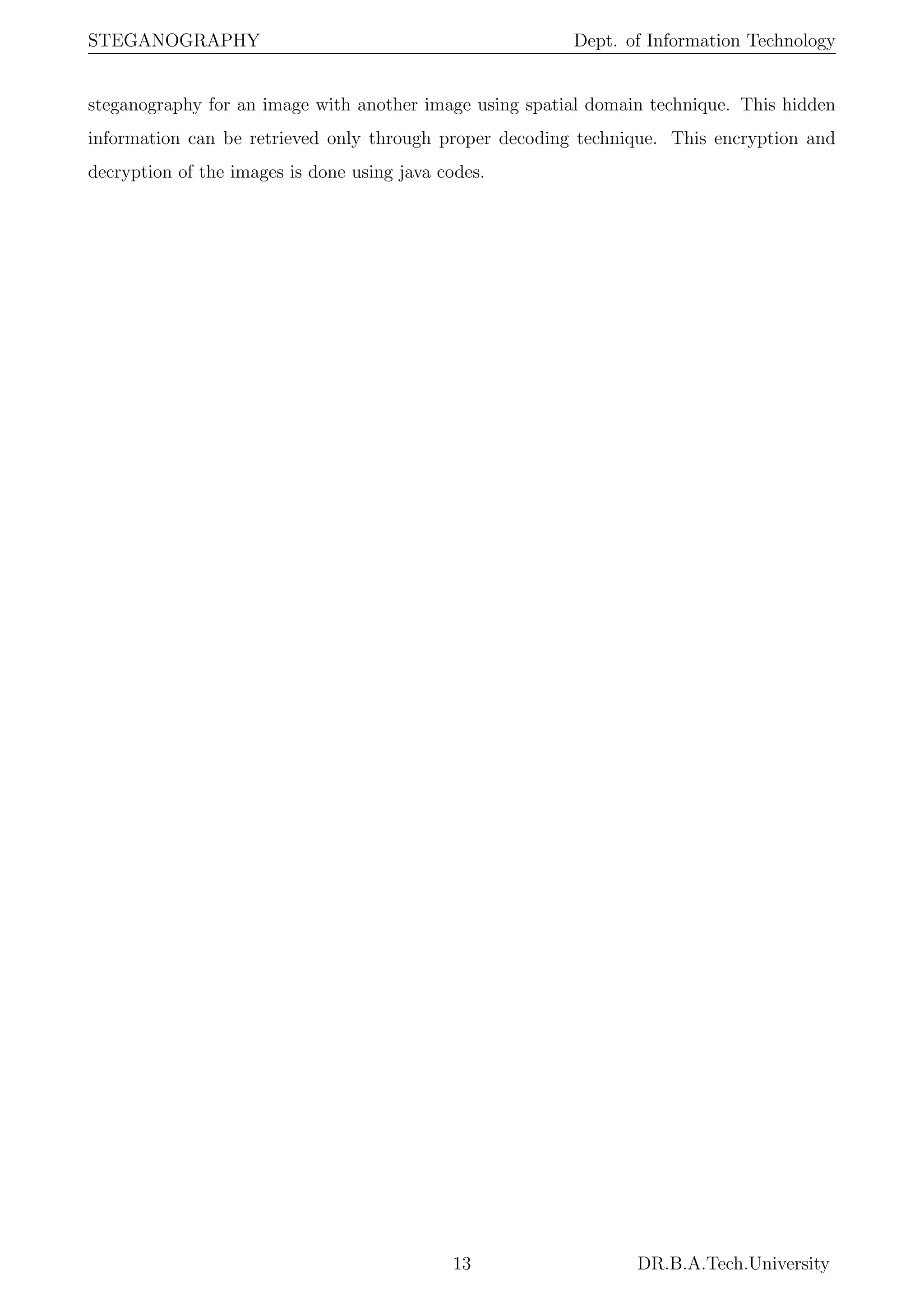 Steganography final report | PDF