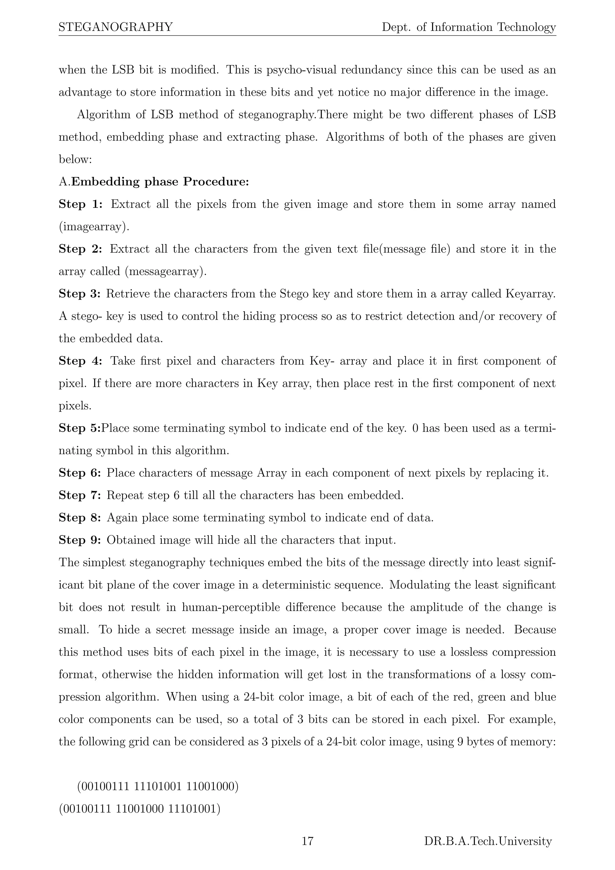 Steganography final report | PDF