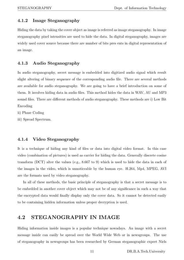 Steganography final report | PDF