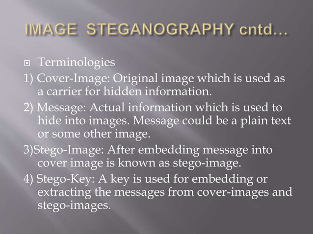 Steganography in images | PPTX