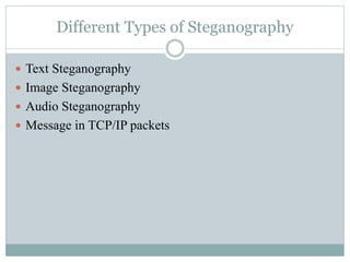 Steganography and its techniques | PPTX