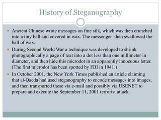 Steganography and its techniques | PPTX