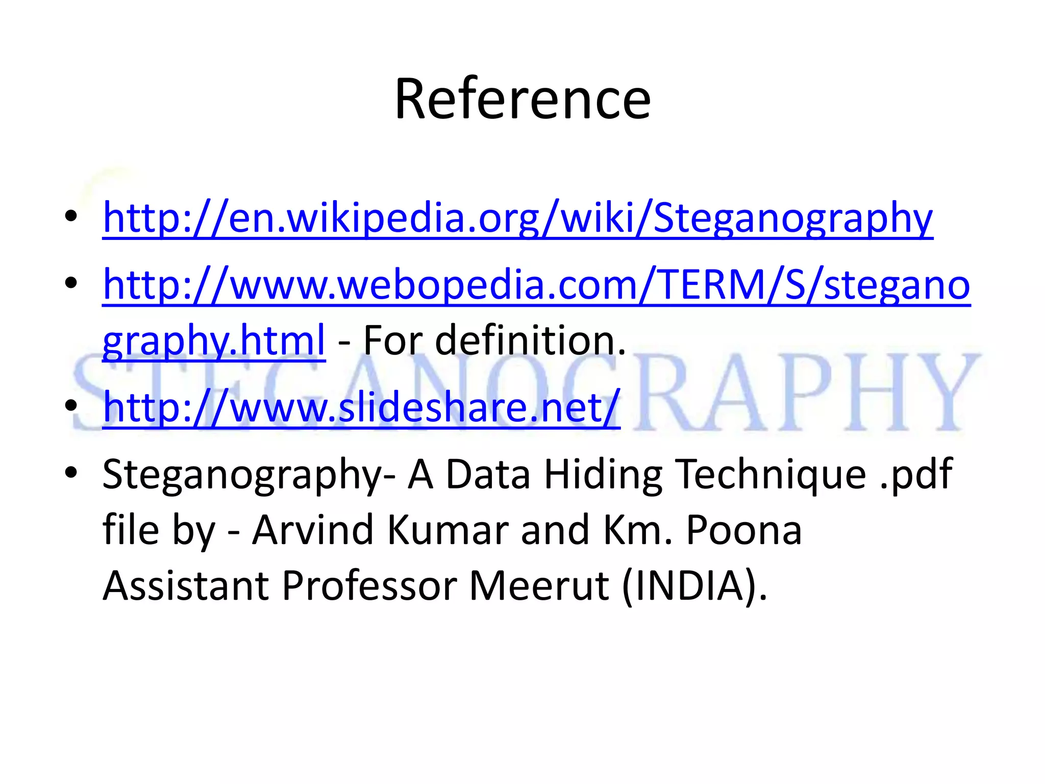 Steganography | PPTX