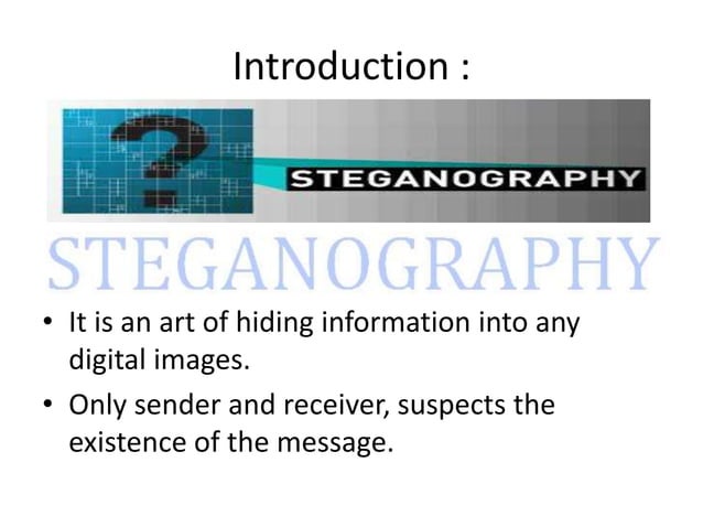 Steganography | PPTX