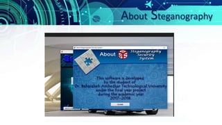 Steganography software dbatu | PPTX
