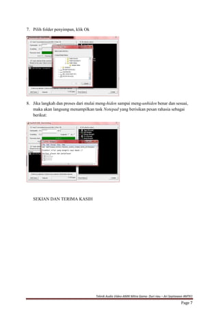 Menyimpan Pesan Rahasia - Steganography tutorial lengkap openpuff | PDF