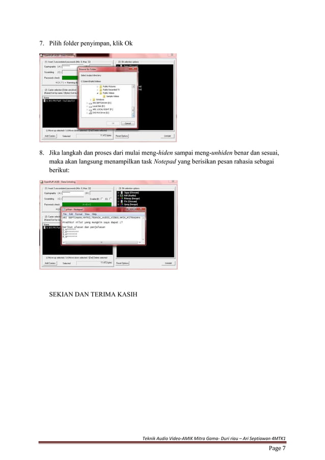 Menyimpan Pesan Rahasia - Steganography tutorial lengkap openpuff | PDF