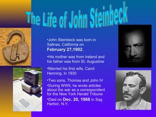 Steinbeck 1930's | PPT