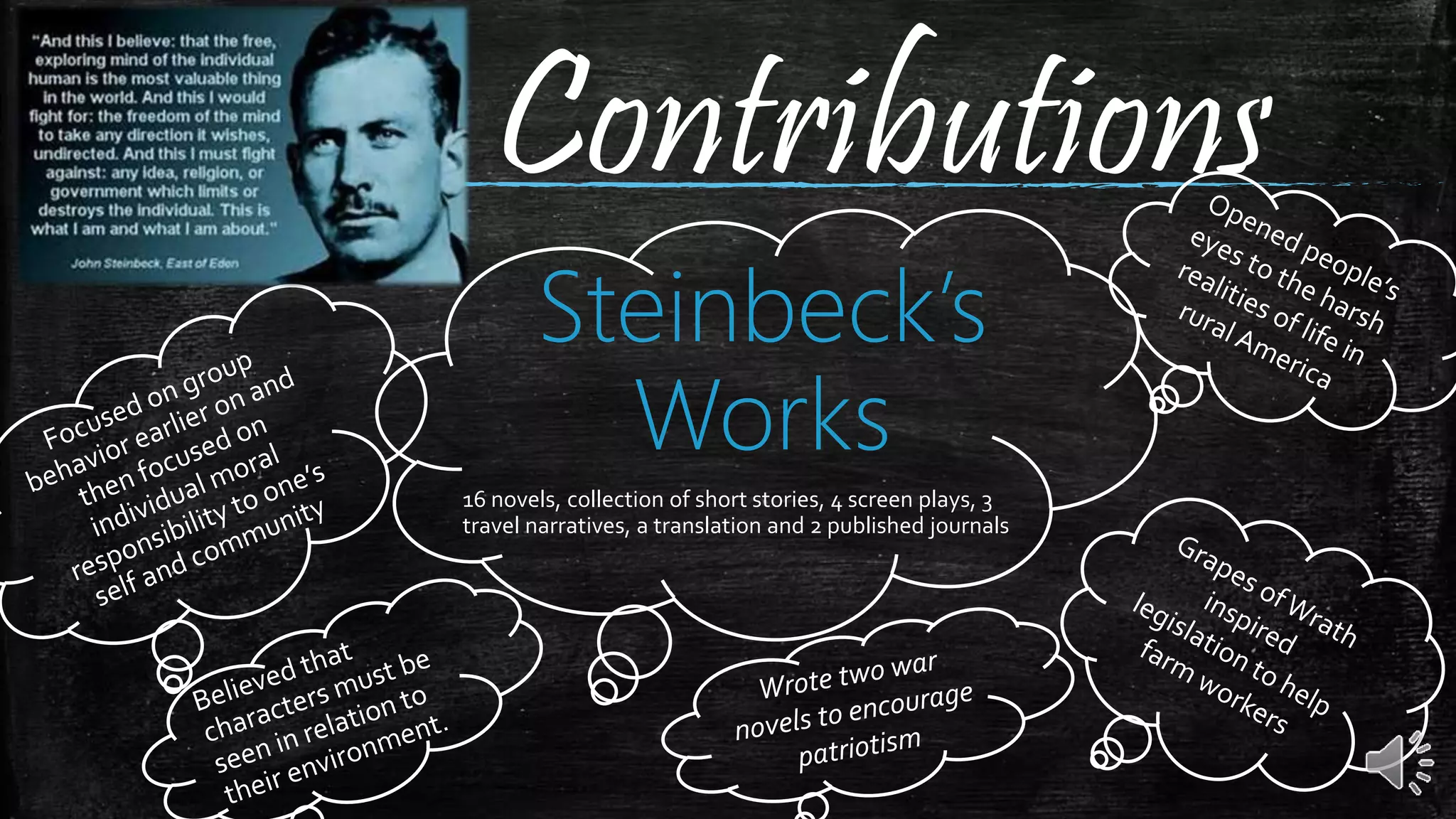 John Steinbeck - 20th Century American Literature Presentation | PPTX