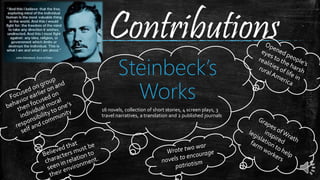 John Steinbeck - 20th Century American Literature Presentation | PPTX