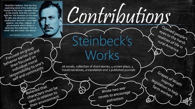 John Steinbeck - 20th Century American Literature Presentation | PPT