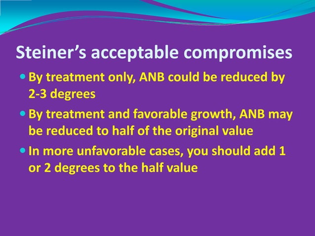 Steiner's Annalysis - Acceptable Deviation | PDF | Dental Health ...