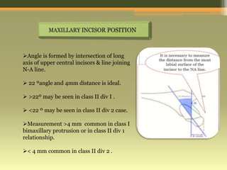 STEINERS ANALYSIS : CEPHALOMETRICS | PPTX
