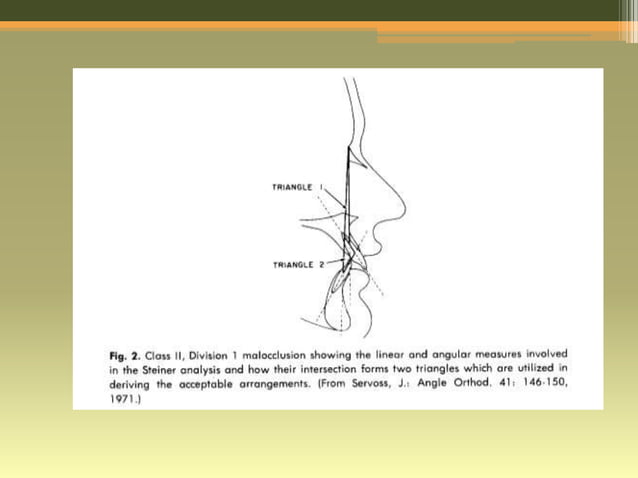 STEINERS ANALYSIS : CEPHALOMETRICS | PPTX | Dental Health | Diseases ...