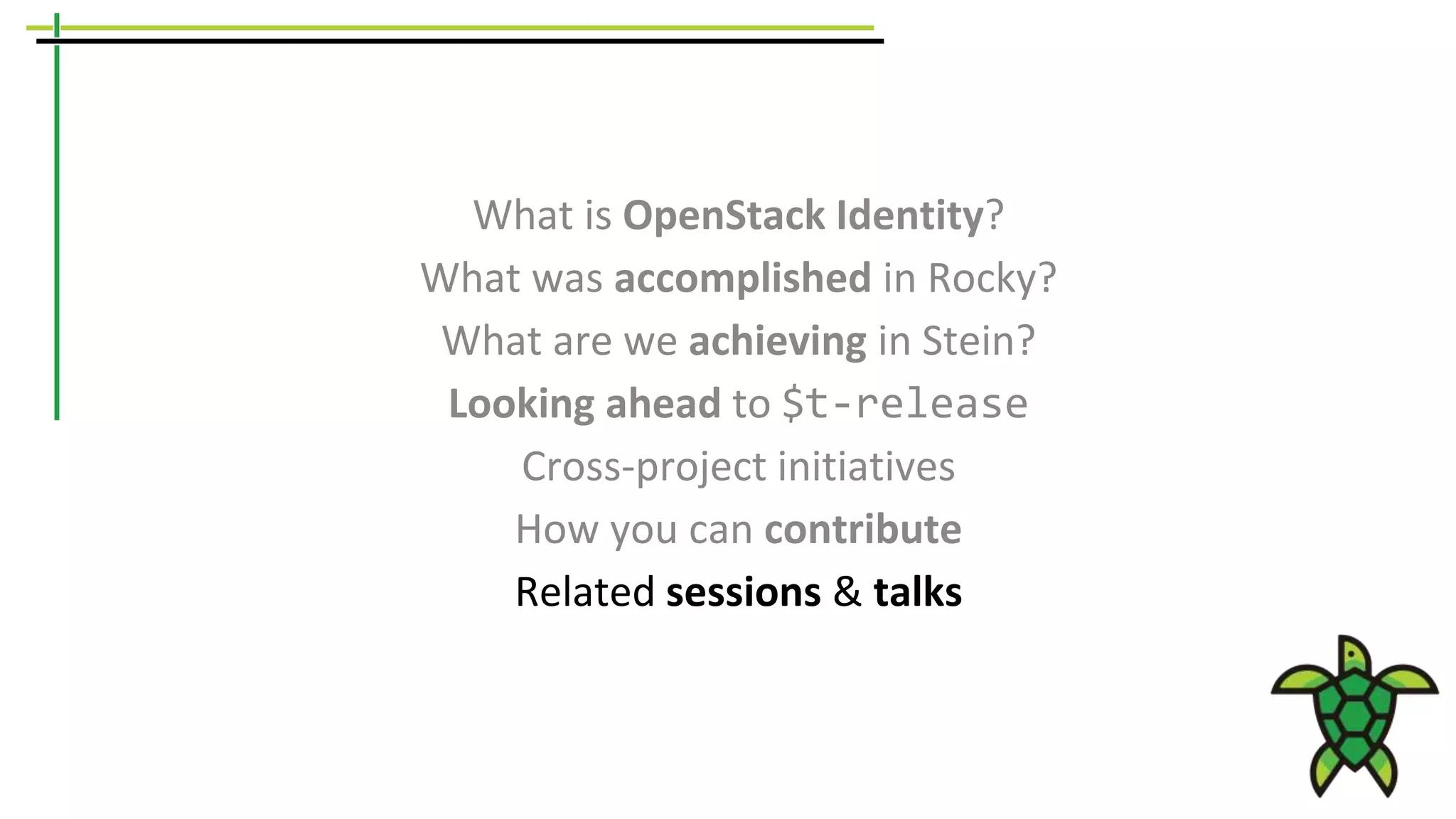 Openstack Keystone Stein Project Update Ppt