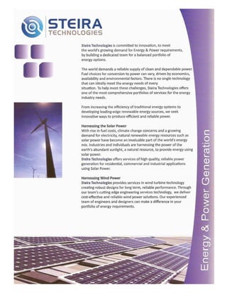 Steira technologies brochure 2011 | PDF