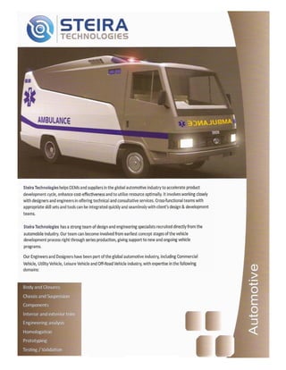 Steira technologies brochure 2011 | PDF