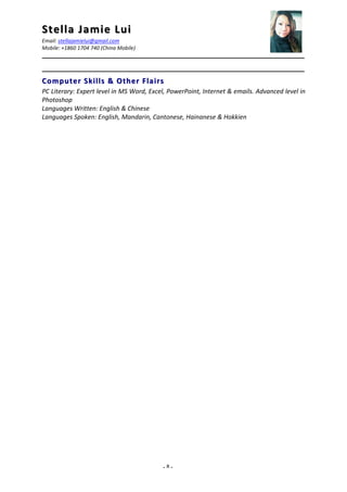 Resume of Stella Jamie Lui | PDF