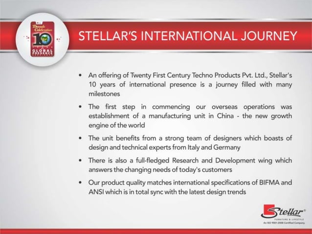 Stellar Global | 10 Years of Global Presence | PPT