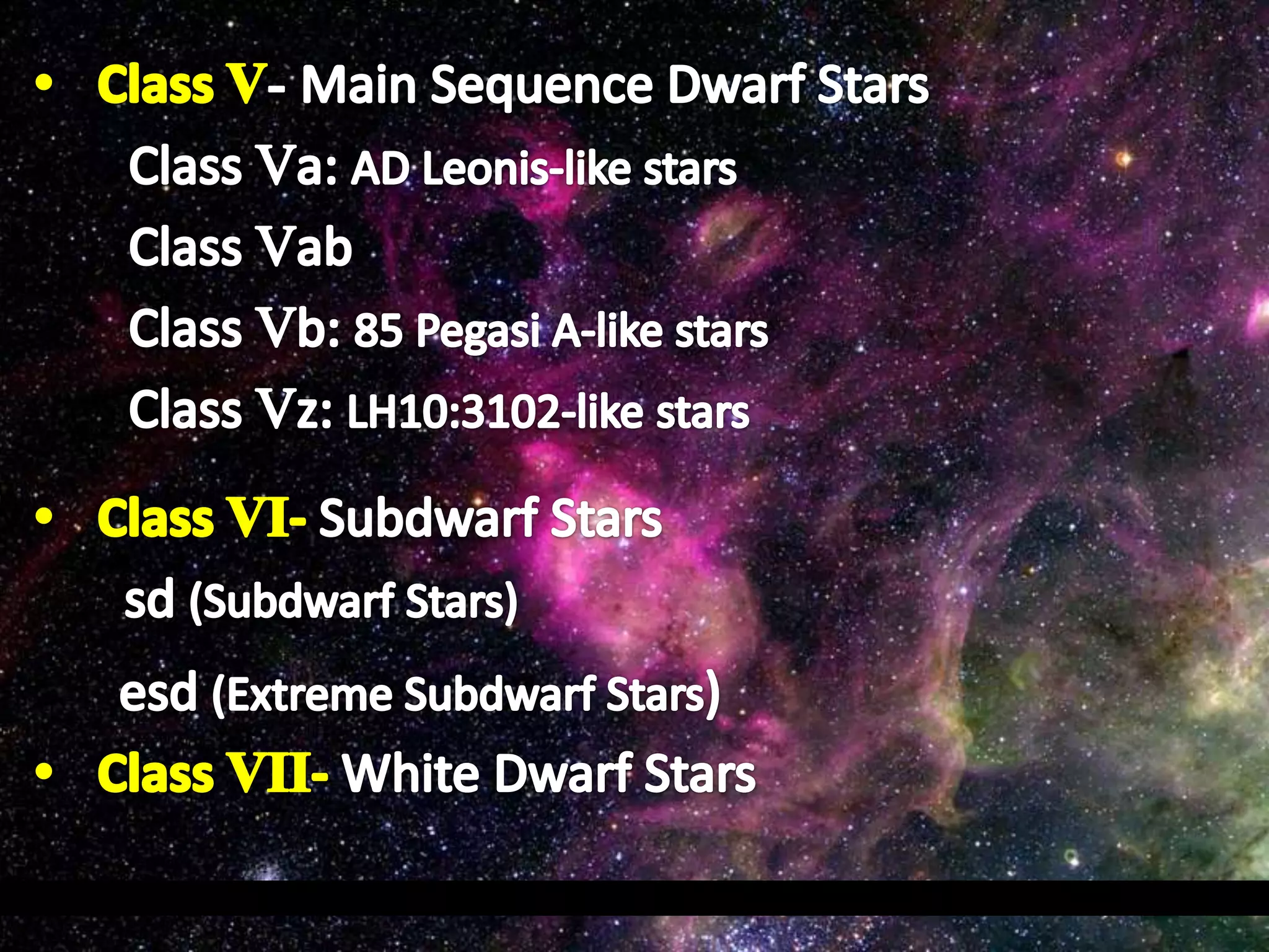 Stellar Classification Systems | PPSX