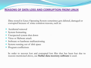 Linux data recovery | PPT