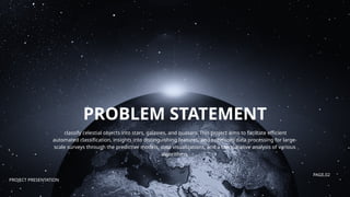 Stellar Object Classification: Unveiling the Universe with Machine ...