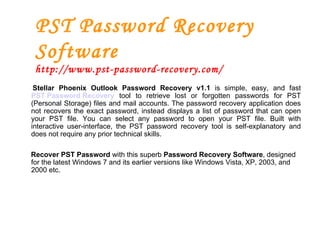 PST Password Recovery | PPT