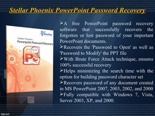 Stellar phoenix password recovery | PPT