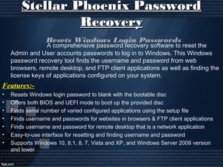 Stellar phoenix password recovery | PPT