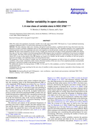 Stellar variability in_open_clusters_new_class_in_ngc3766 | PDF