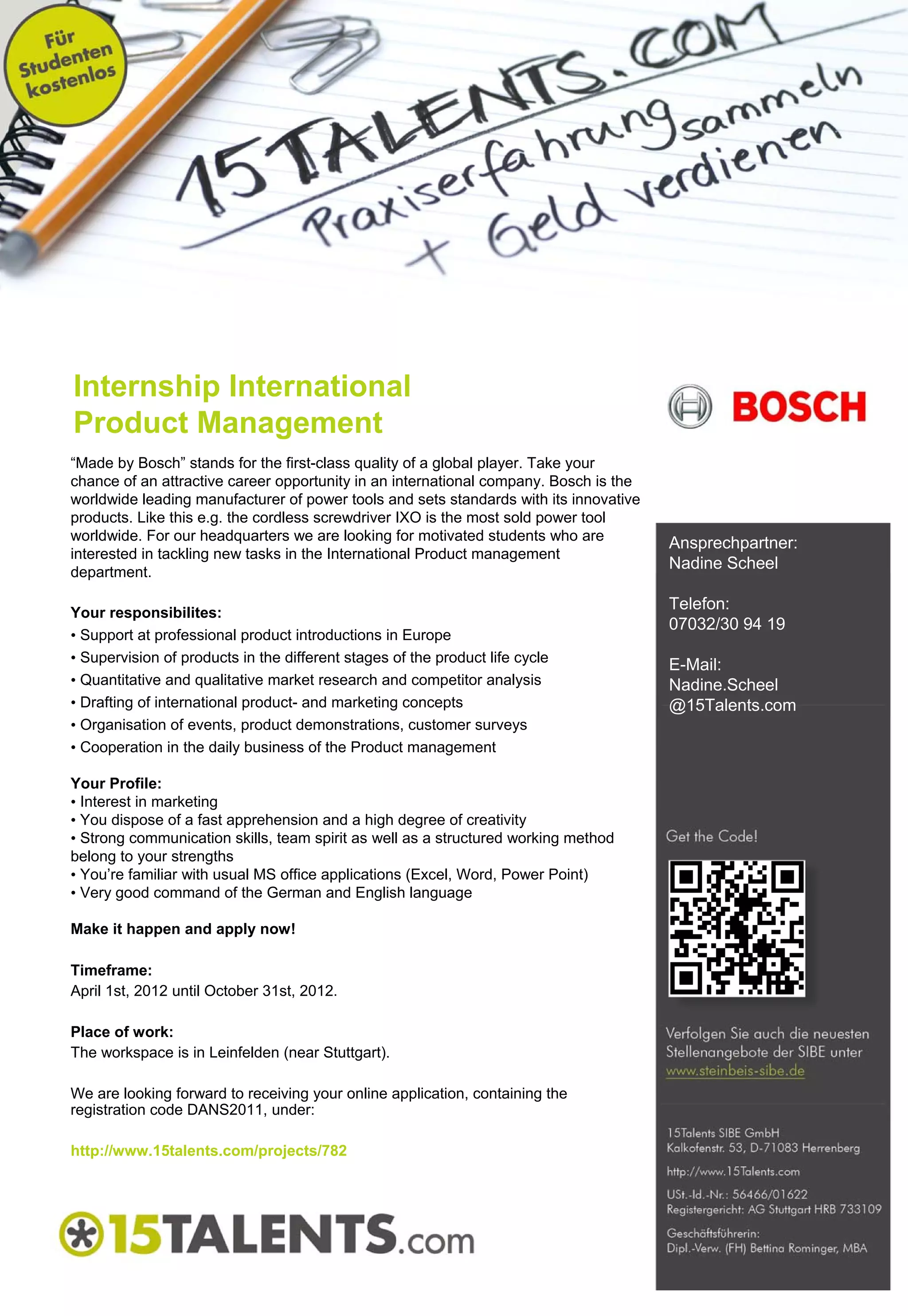 Internship International Product Management | PDF