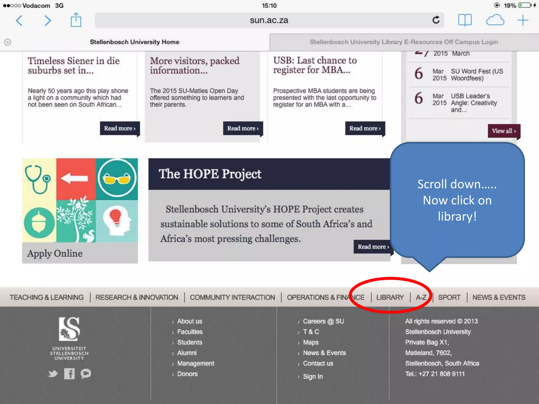 Stellenbosch university library access for off-campus students | PPT