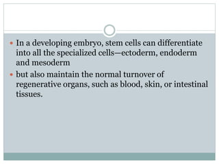 Stem cells | PPTX | Biological Sciences | Science