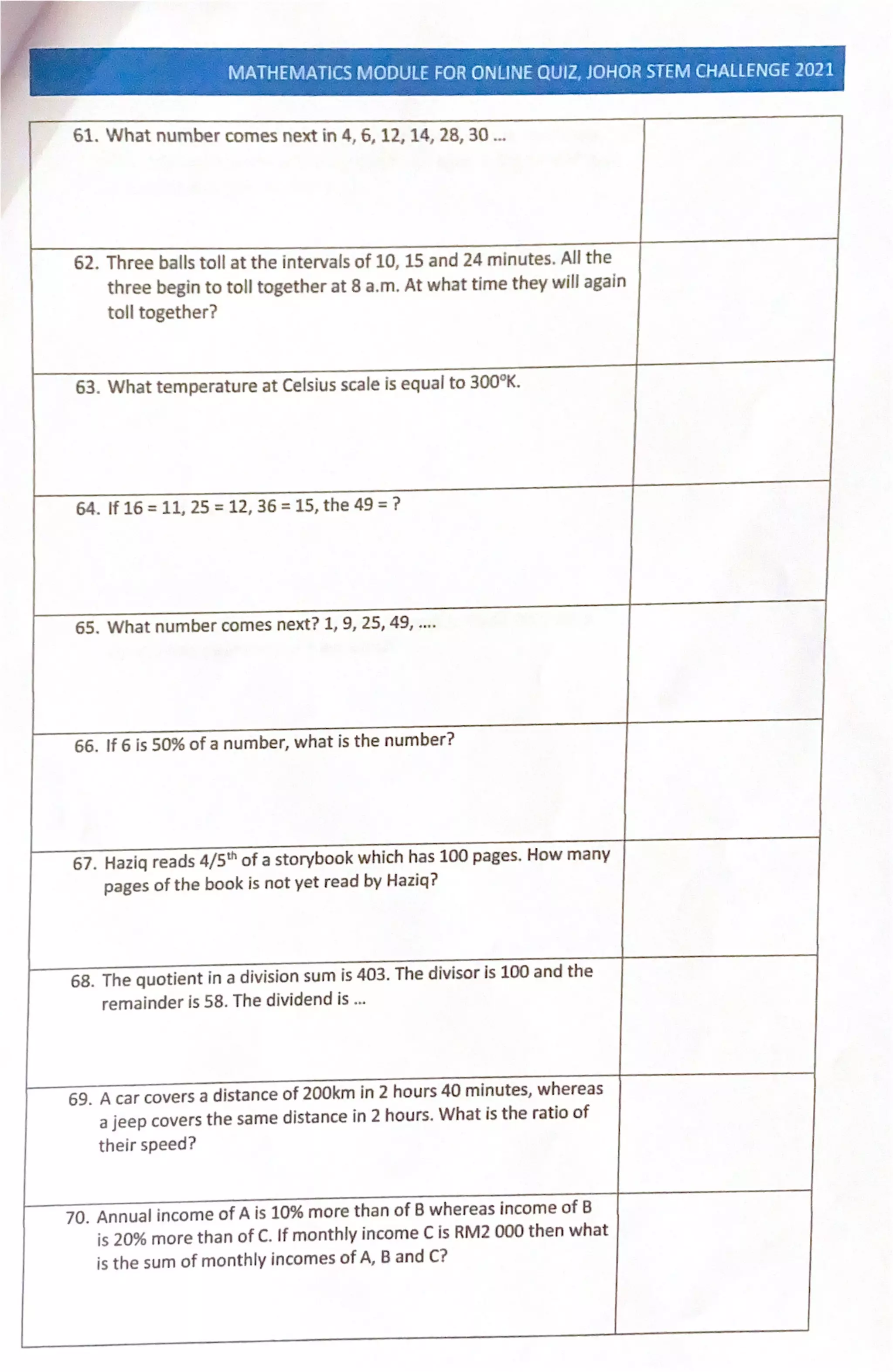 Stem Maths Practice Pdf Science 2316