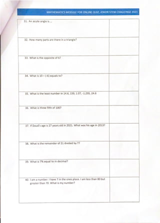 STEM Maths practice | PDF | Science