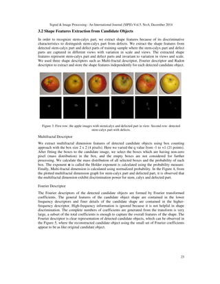 Stem calyx recognition of an apple using shape descriptors | PDF