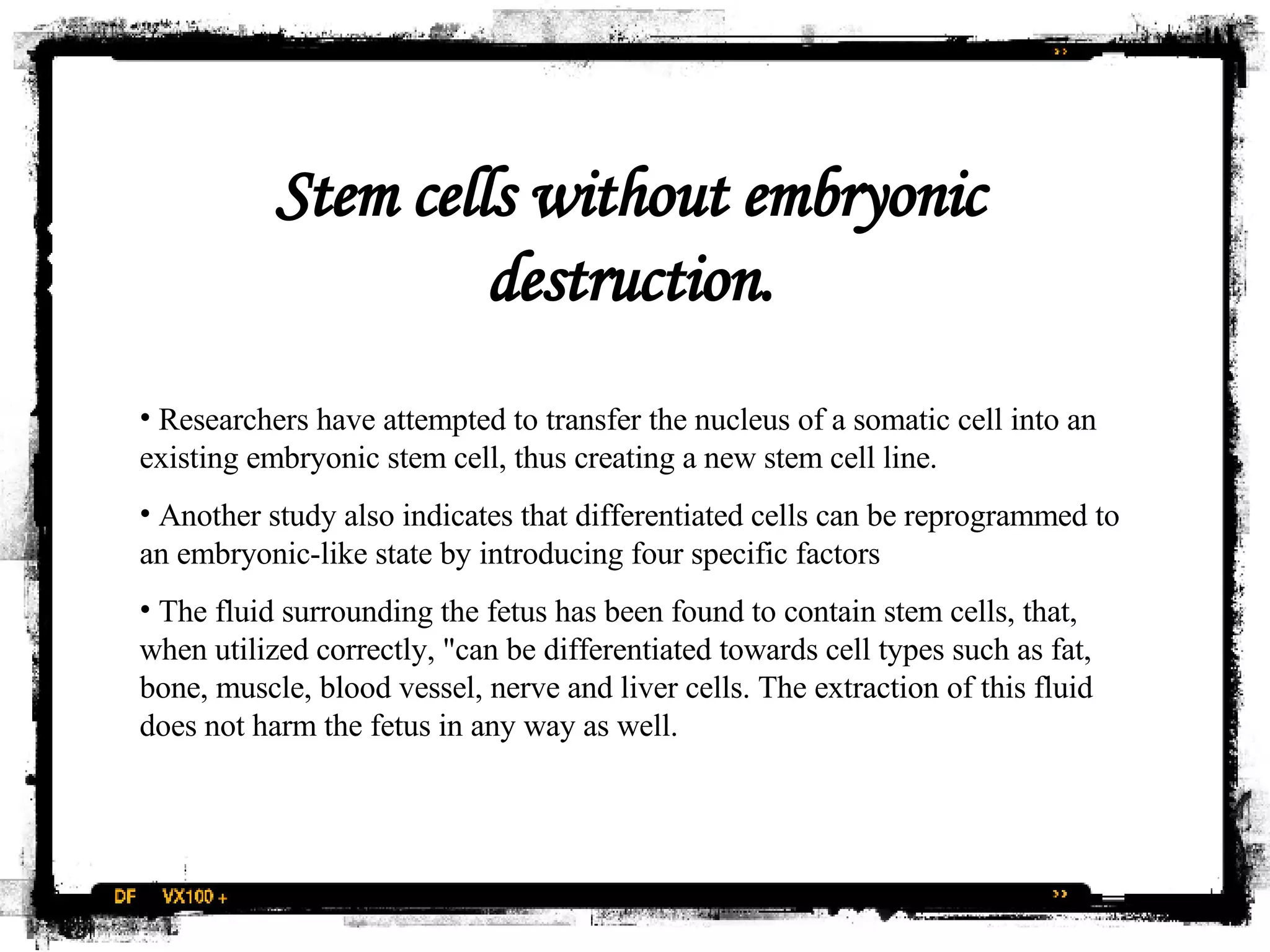 Stem Cells Project | PPT | Pregnancy | Reproductive Health