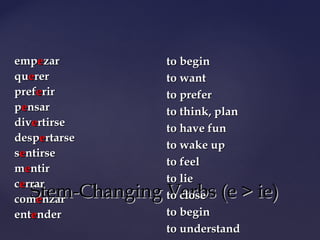 Stem changing-verbs-present-tense | PPT