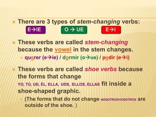 Stem changing verbs | PPTX